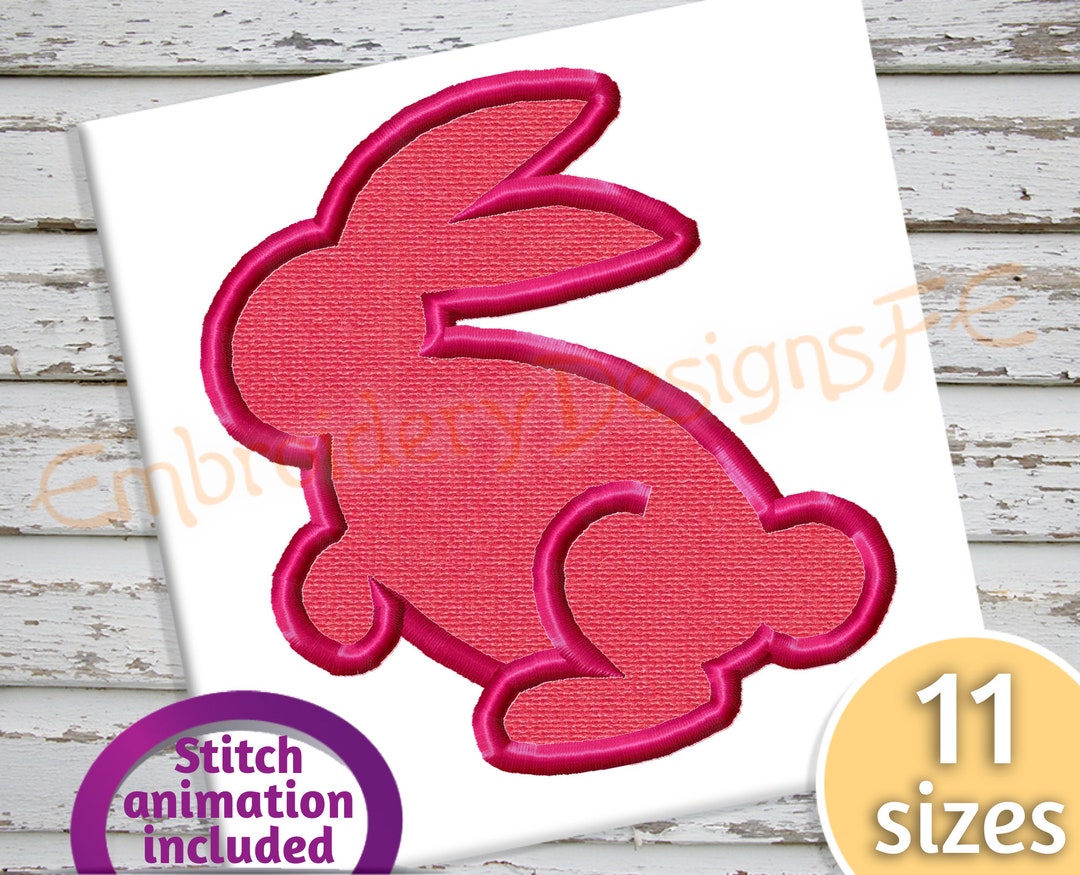 Bunny Applique Design 11 Sizes Machine Embroidery Design - Etsy