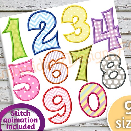 Set of 10 Applique Numbers Machine Embroidery Designs - Etsy