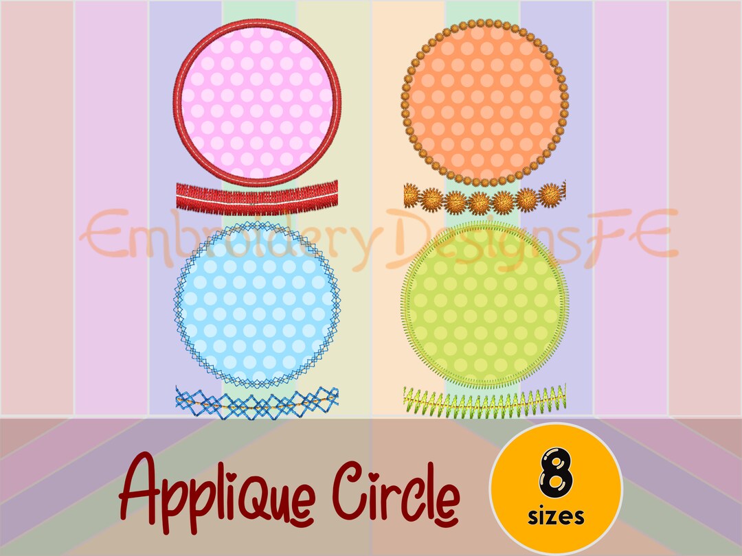 Circle Applique Design - 5 Sizes - Machine Embroidery Design File - Etsy