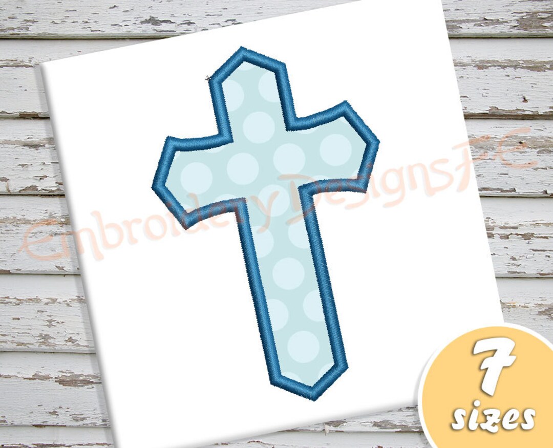 Cross Applique Design 7 Sizes Machine Embroidery Design - Etsy