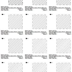 Parallel Lines Quilt Block Embroidery Design - 19 Sizes - Run & Triple ...