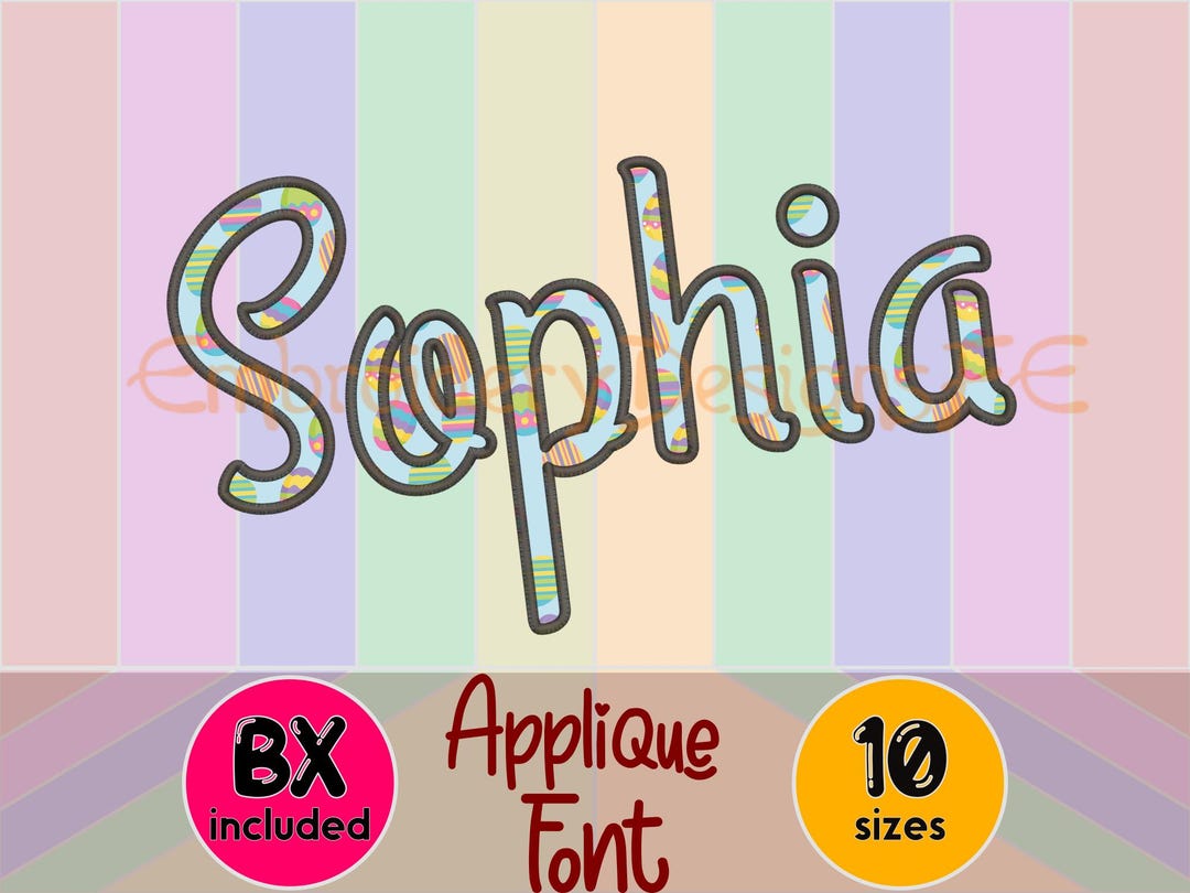 Handwriting Applique Font - Machine Applique Design File - 10 Sizes - Etsy