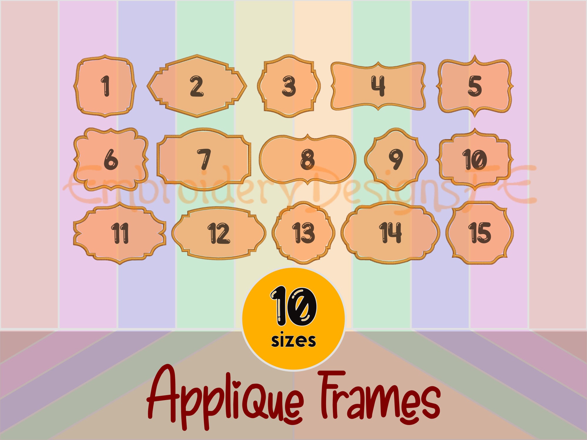 Frame Applique Design - Set of 15 Frames - Machine Embroidery Design ...