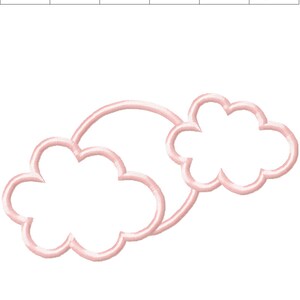 Cloud Applique Designs - 3 Seperate Cloud Applique - Machine Embroidery ...