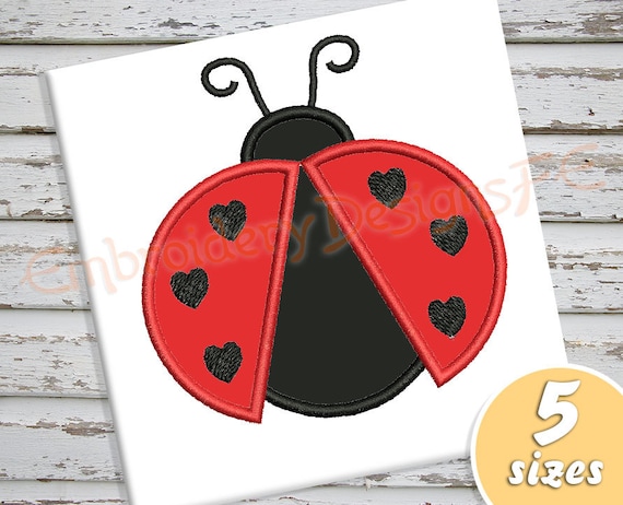 Ladybug Applique Design 5 Sizes Machine Embroidery Design - Etsy