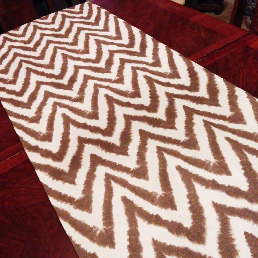Brown Table Runner, Table Linen, Bed Runner, Chevron Runner, 16'' X 90 ...