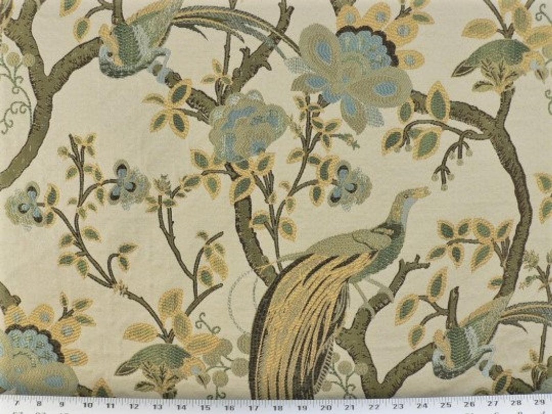 Fabric Sample - Upholstery Fabric, Drapery Fabric, Birds Fabric ...