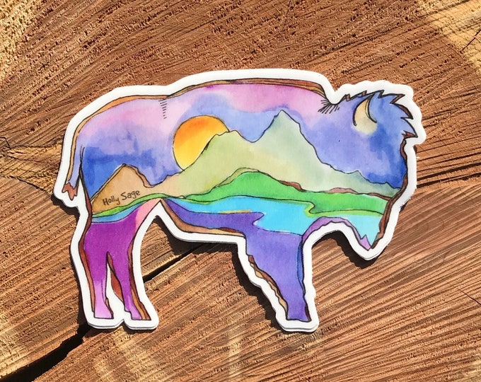 Bison, Laptop Stickers, Vinyl Sticker, Bison Art, Buffalo, Buffalo ...