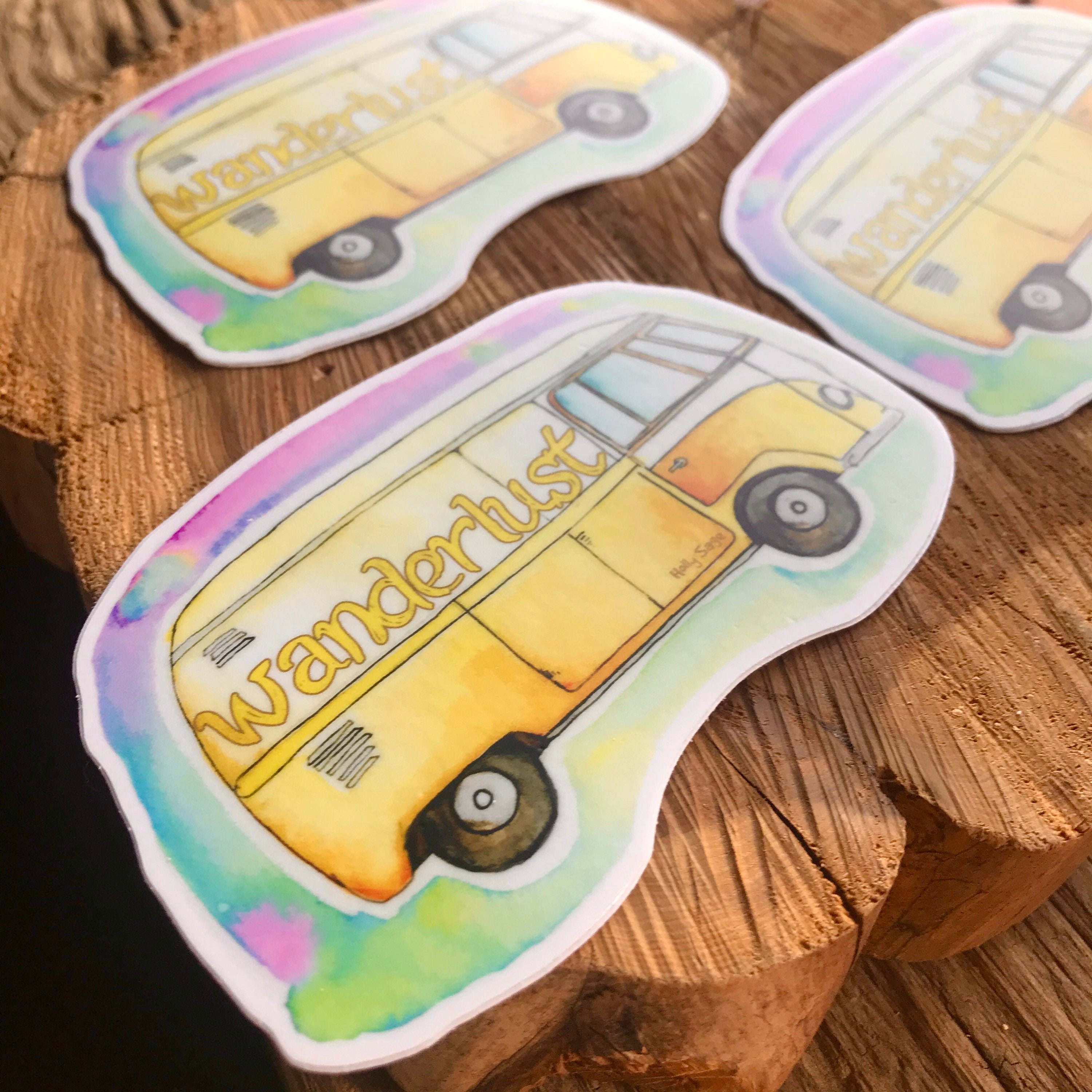 Vinyl Stickers VW Van Vinyl Sticker Wanderlust Sticker | Etsy