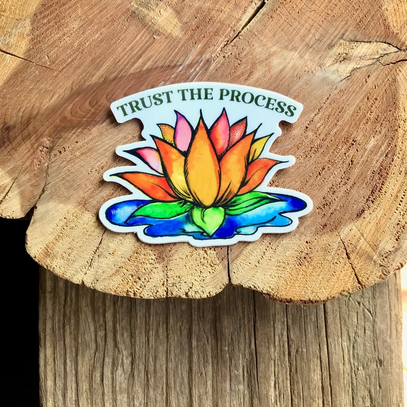 Lotus Sticker Laptop Sticker Trust the Process Lotus Decal - Etsy