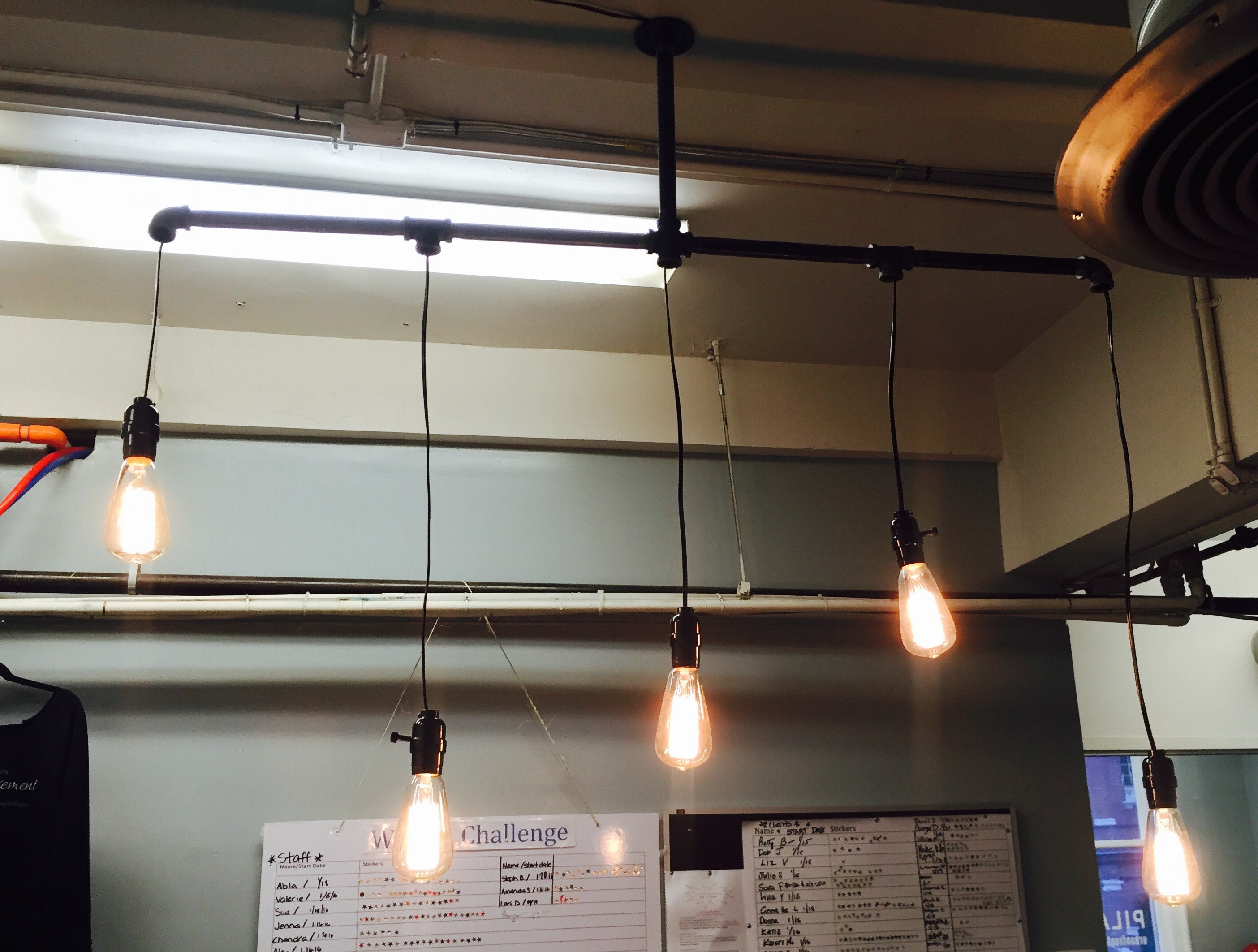 Industrial Pipe Chandelier/light Fixture With Edison Bulbs - Etsy