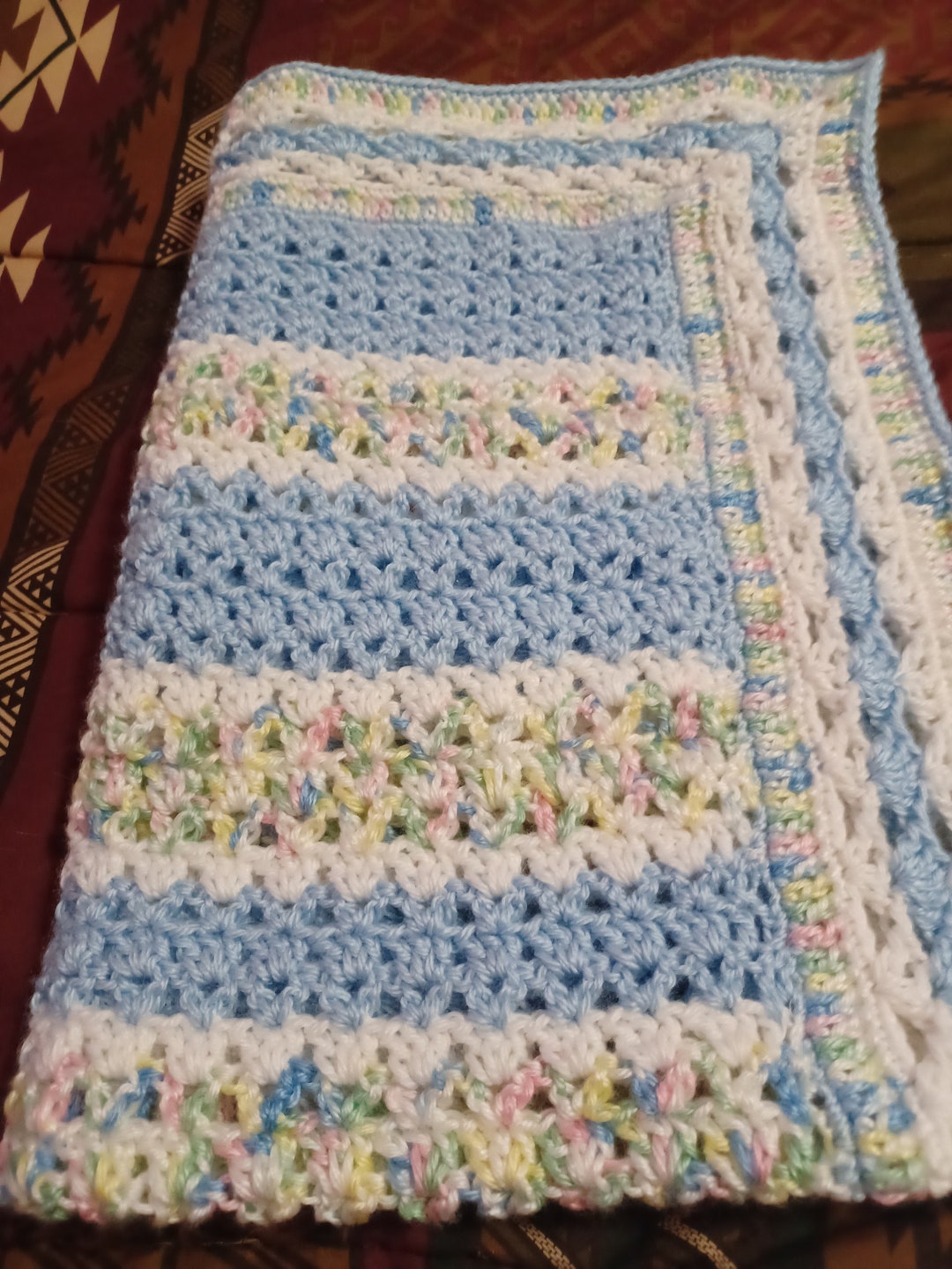 Crochet Multi Color Baby Blanket Baby Shower Gift - Etsy