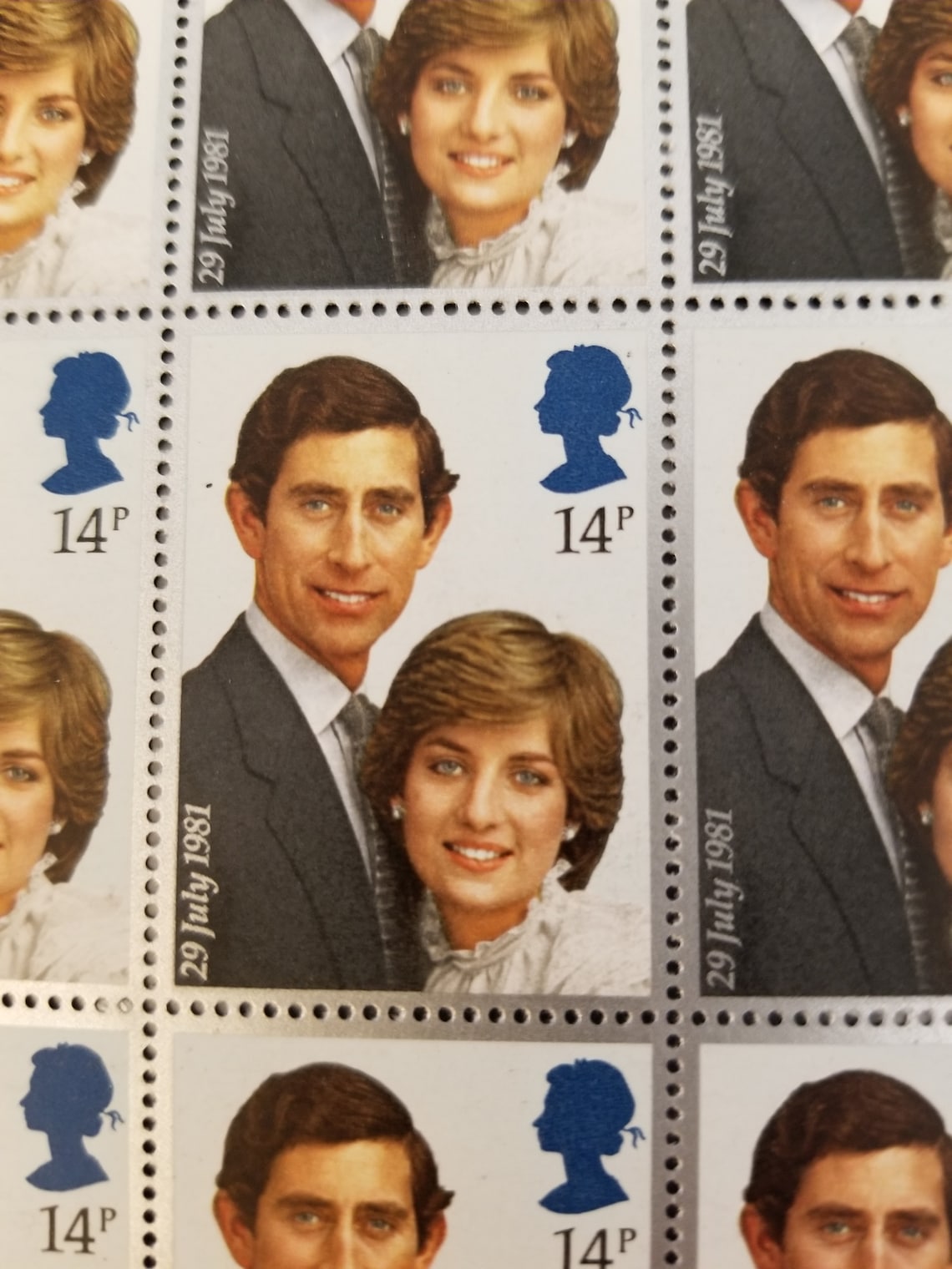 Prince Charles and Princess Diana 14 P Stamp New Unused | Etsy