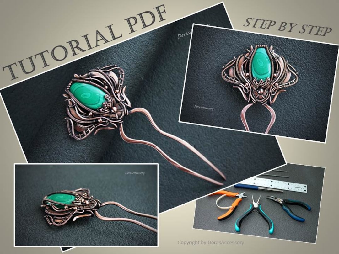 Wire Wrap Tutorial Hair Pin PDF Wire Tutorial Wire Weave - Etsy