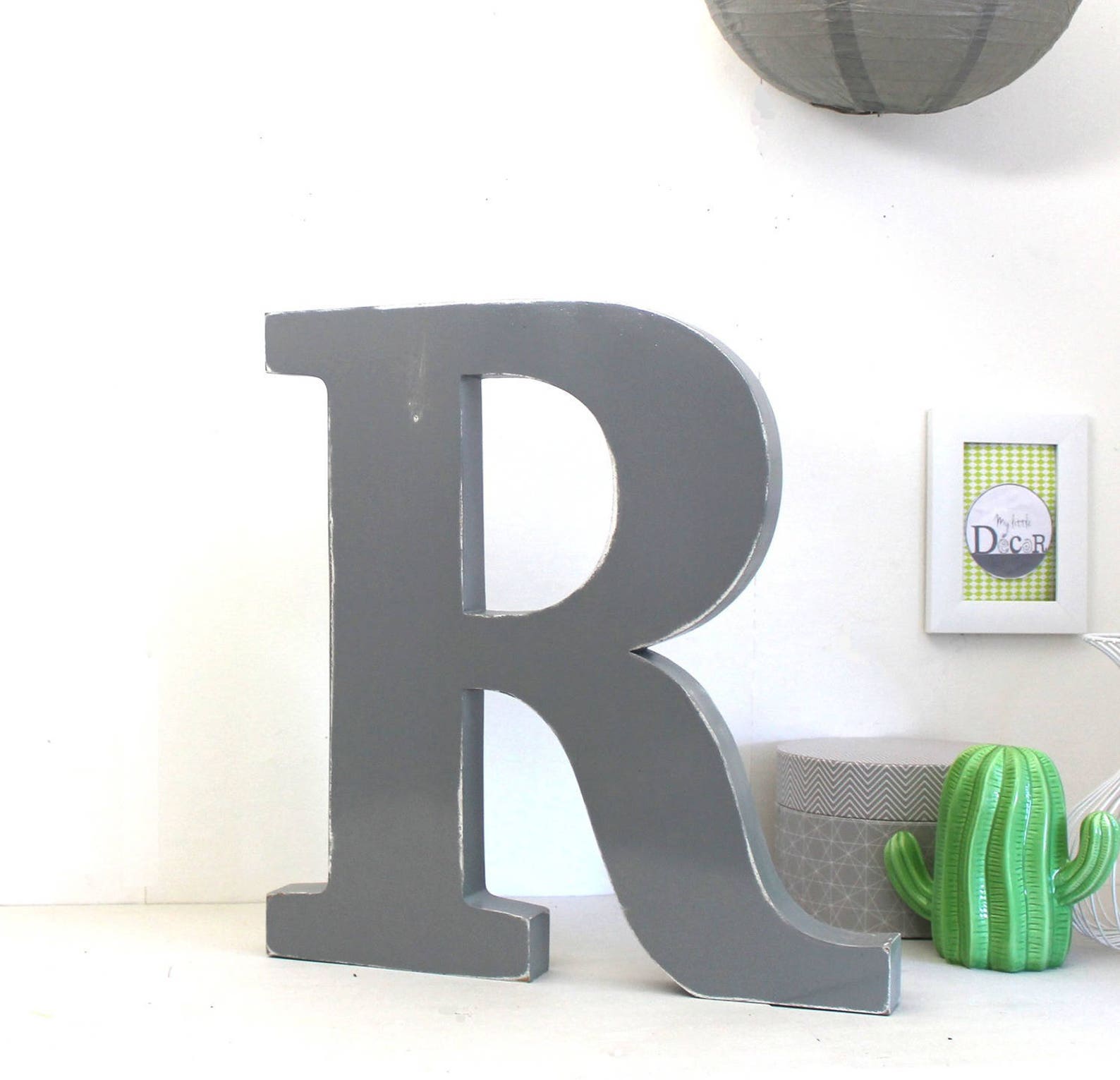 Giant Letter R for Weathered Gray Customizable Color Candy - Etsy