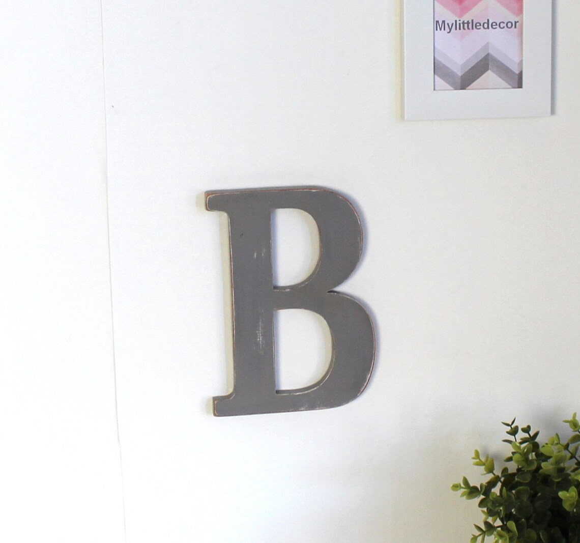 Wooden Letter B Letter Custom Letter Wedding Decoration Gray Letter ...