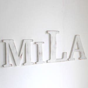 Giant Wooden First Name MILA White Patinated wedding-birth-personalized ...