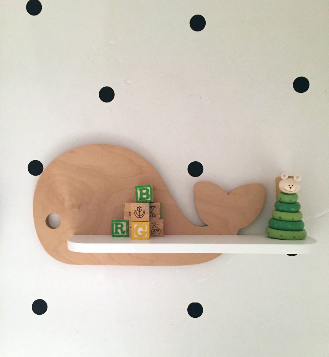 Whale Shelf in Natural Wood _ Mylittledecor - Etsy