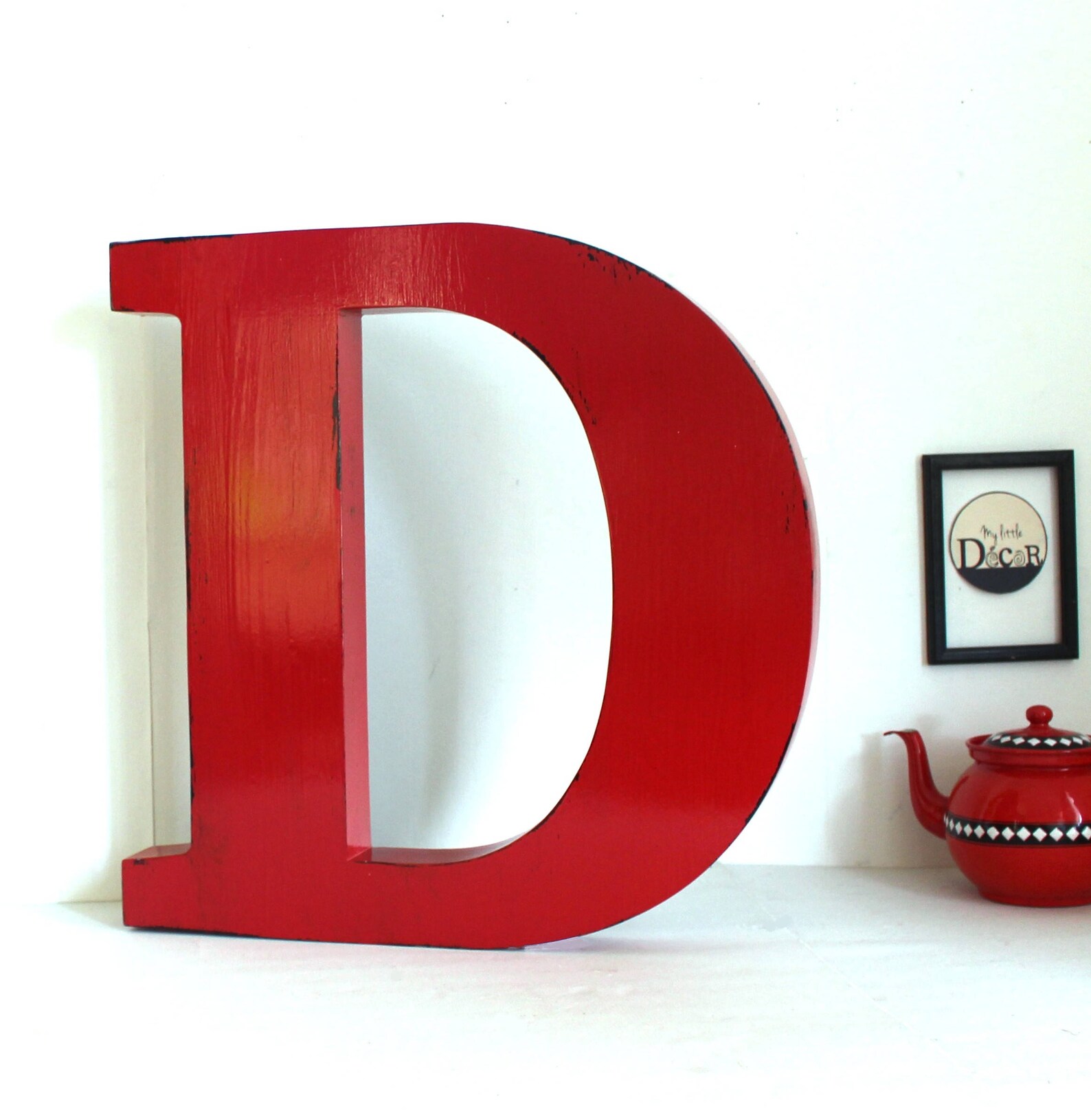 Giant Letter D for Burgundy Red Wine Patina Customizable - Etsy