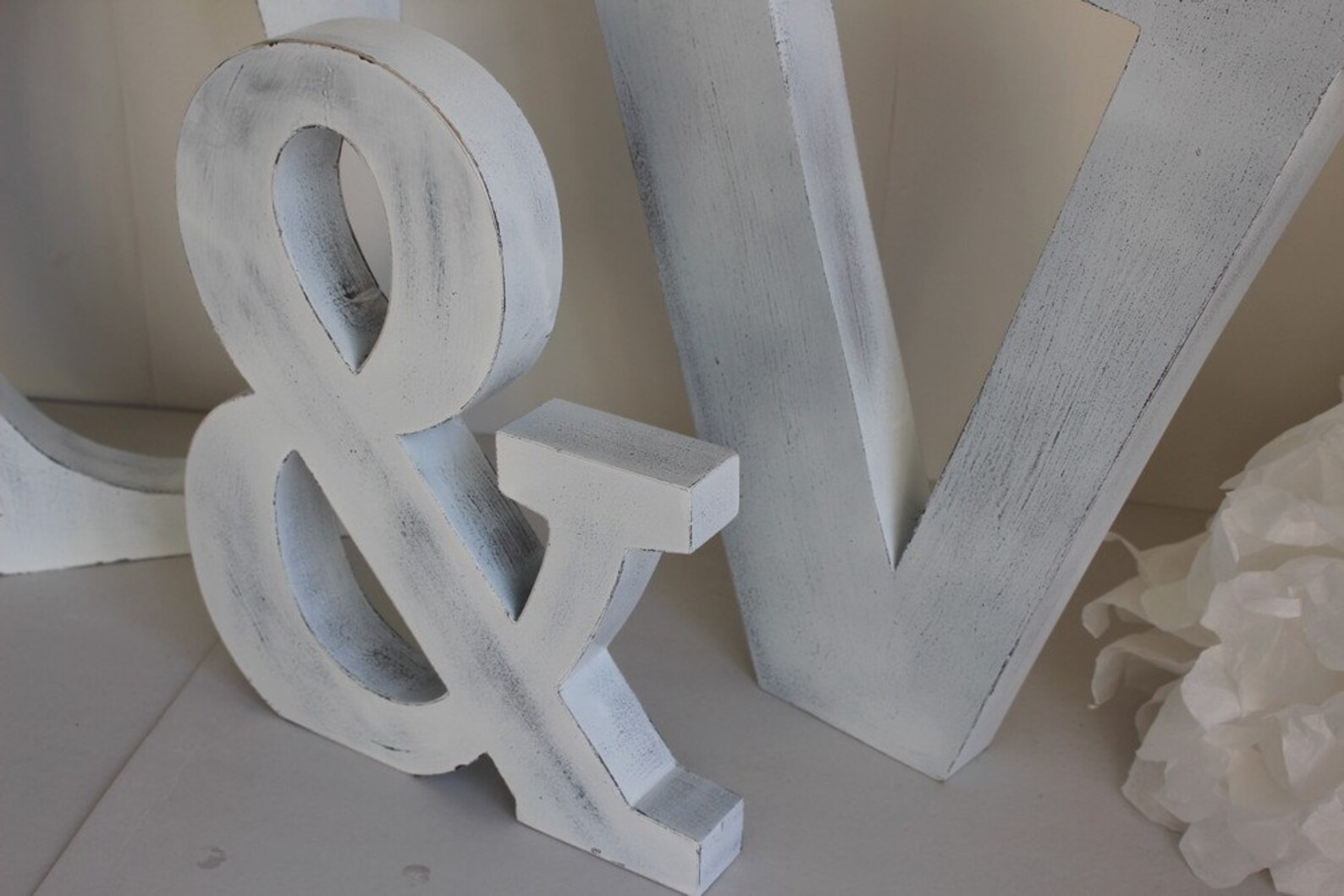 Giant Wooden Letters for Weathered White Wedding Home - Etsy