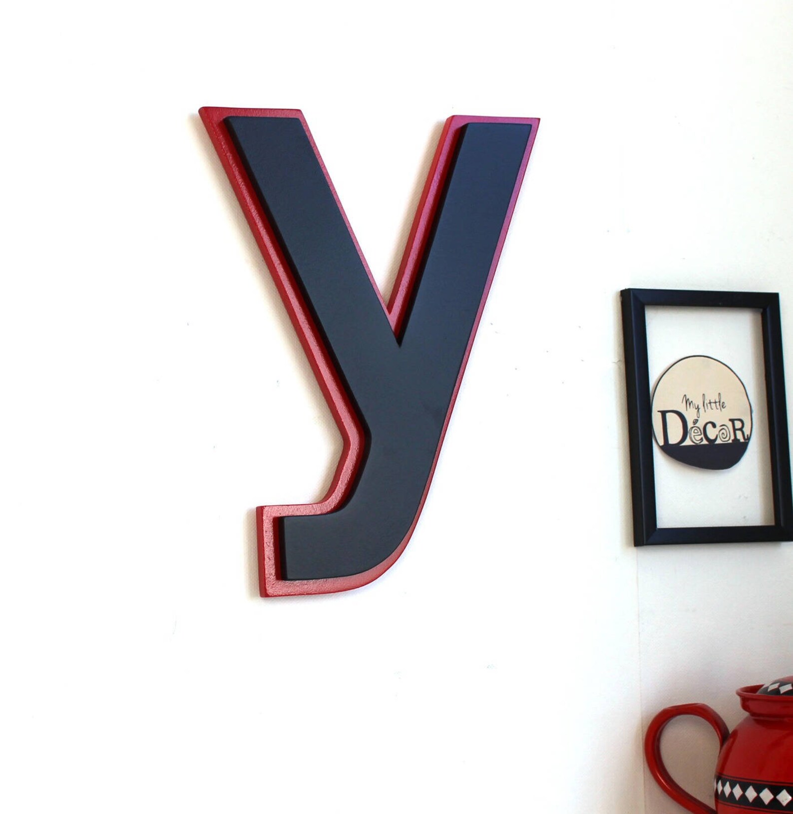 Wooden Letter Y Black Putting Letter to Hang _ Mylittledecor - Etsy
