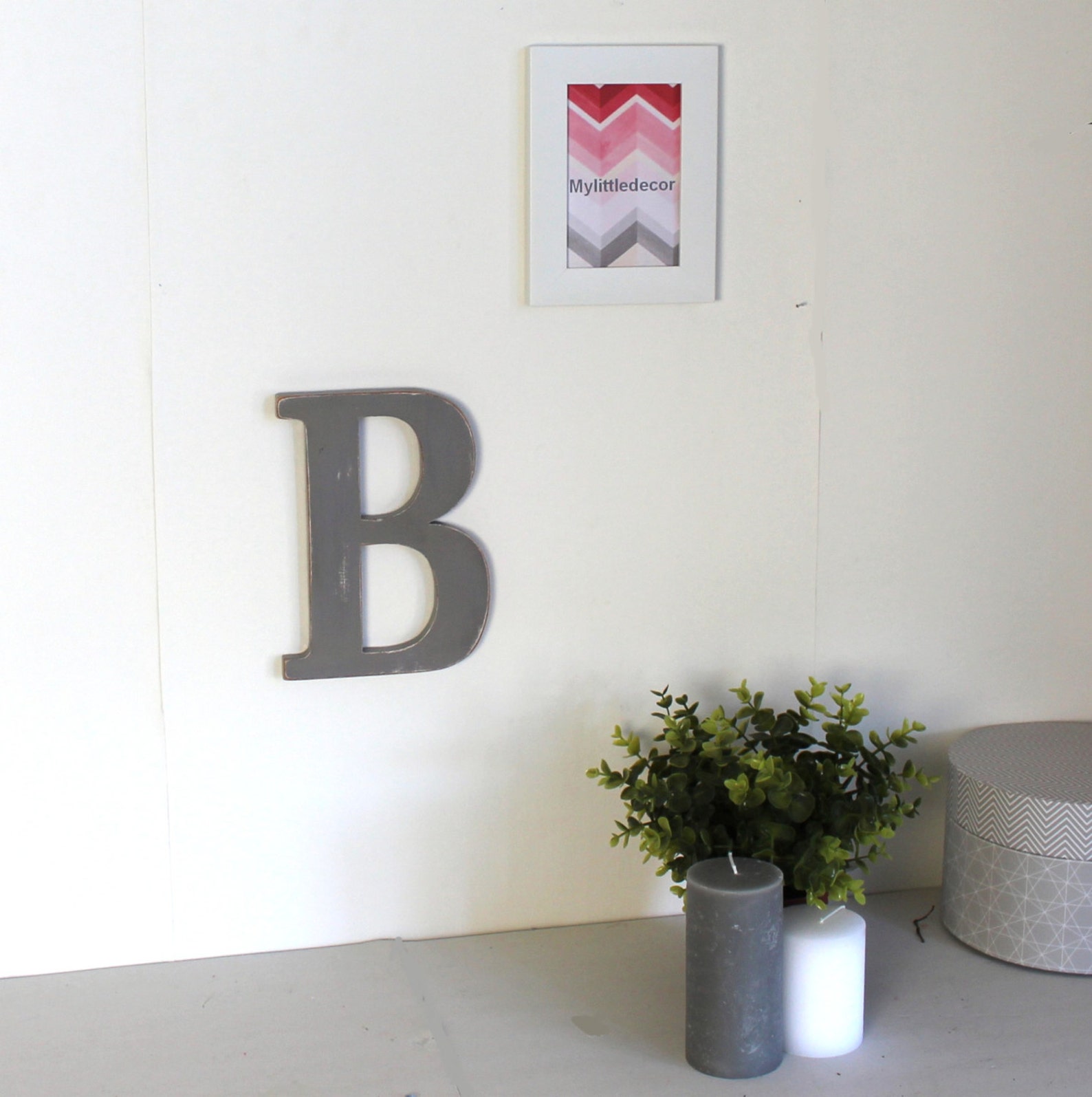 Wooden Letter B Letter Custom Letter Wedding Decoration Gray Letter ...