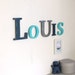 Louis First Name in Large Blue and Gray Letters - Etsy