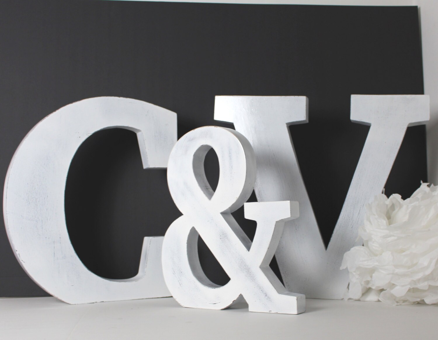 Giant Wooden Letters for Weathered White Wedding -wedding Decoration ...