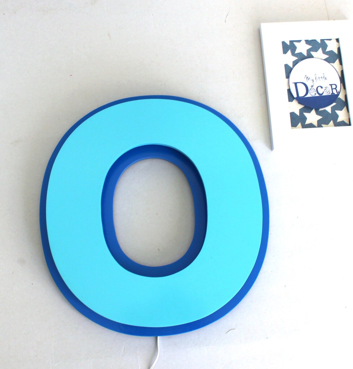 Luminous Letter O Royal Blue and Turquoise Blue - Illuminated Sign ...