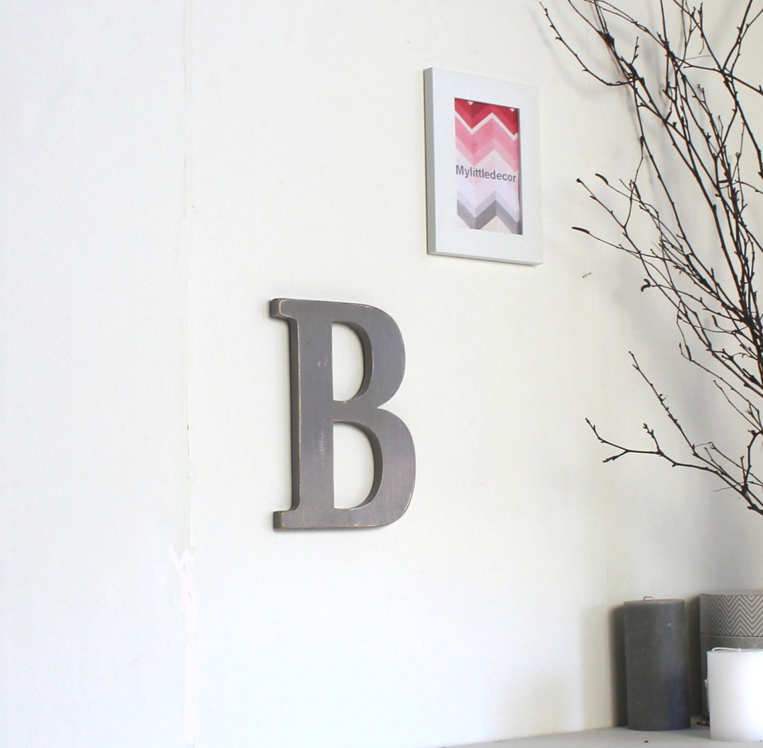 Wooden Letter B Letter Custom Letter Wedding Decoration Gray Letter ...