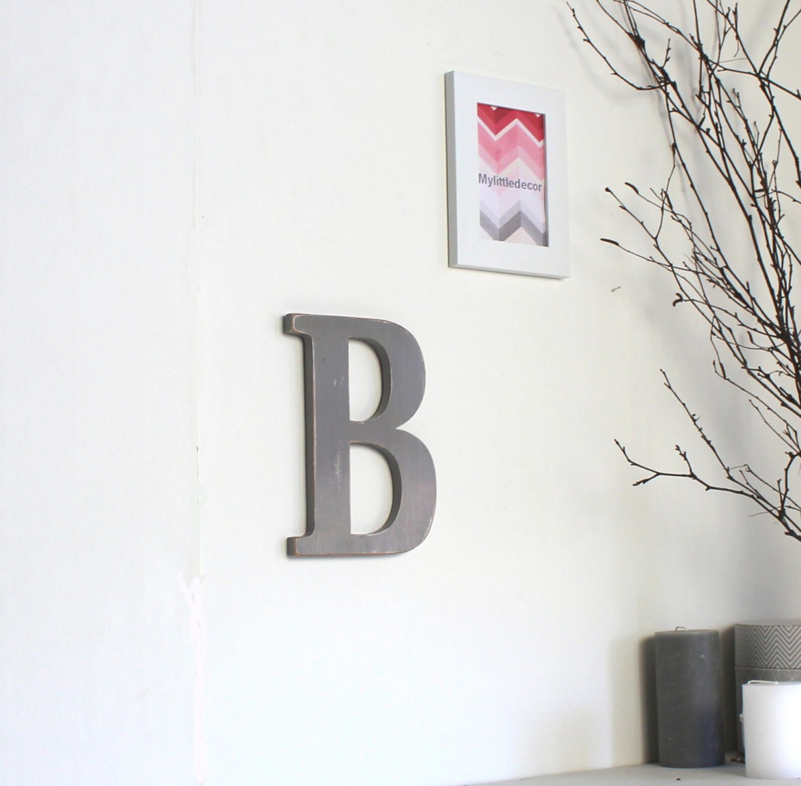 Wooden Letter B Letter Custom Letter Wedding Decoration Gray Letter ...