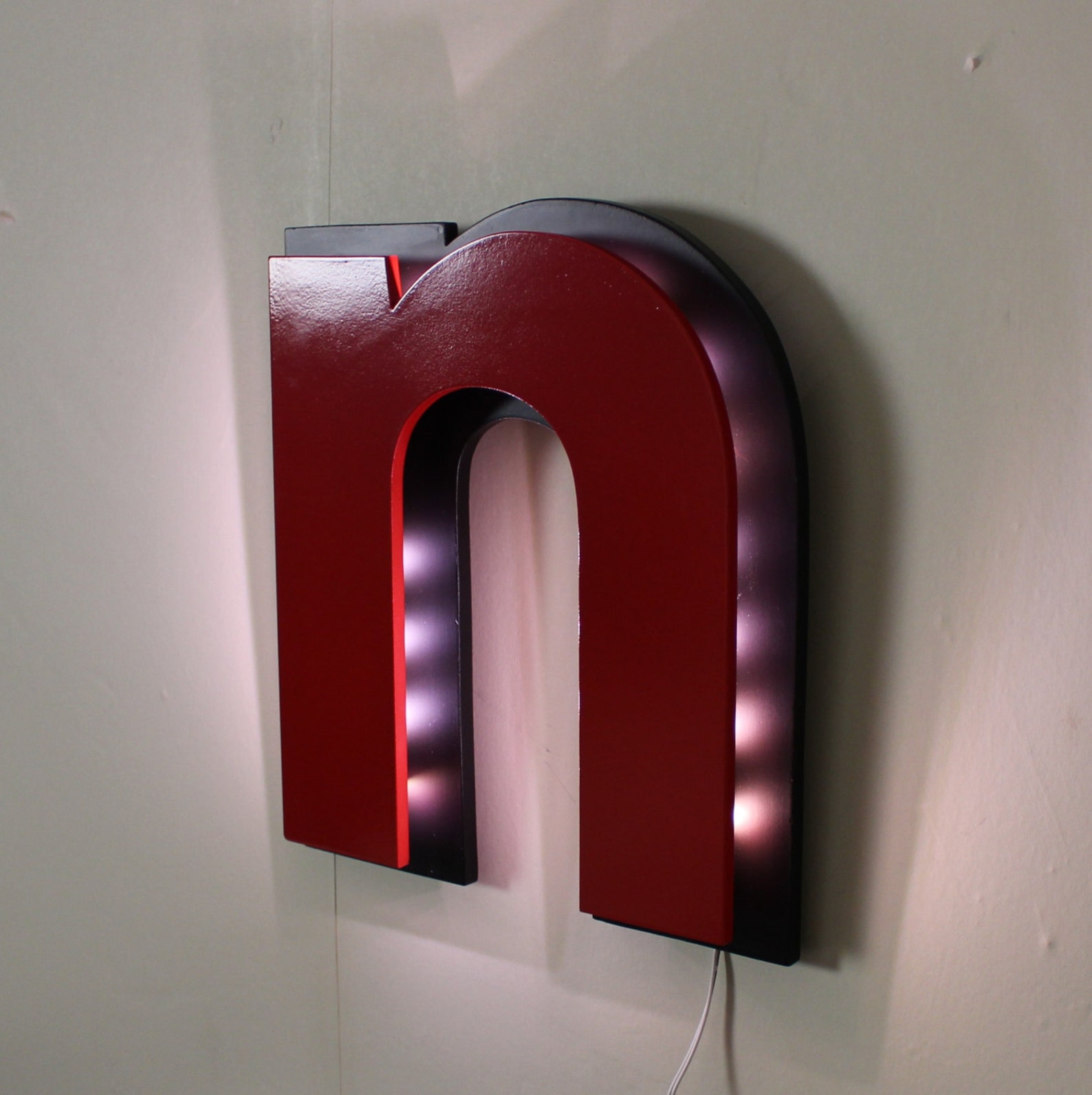 Luminous Letter Style Sign in Black and Red Night Light - Etsy