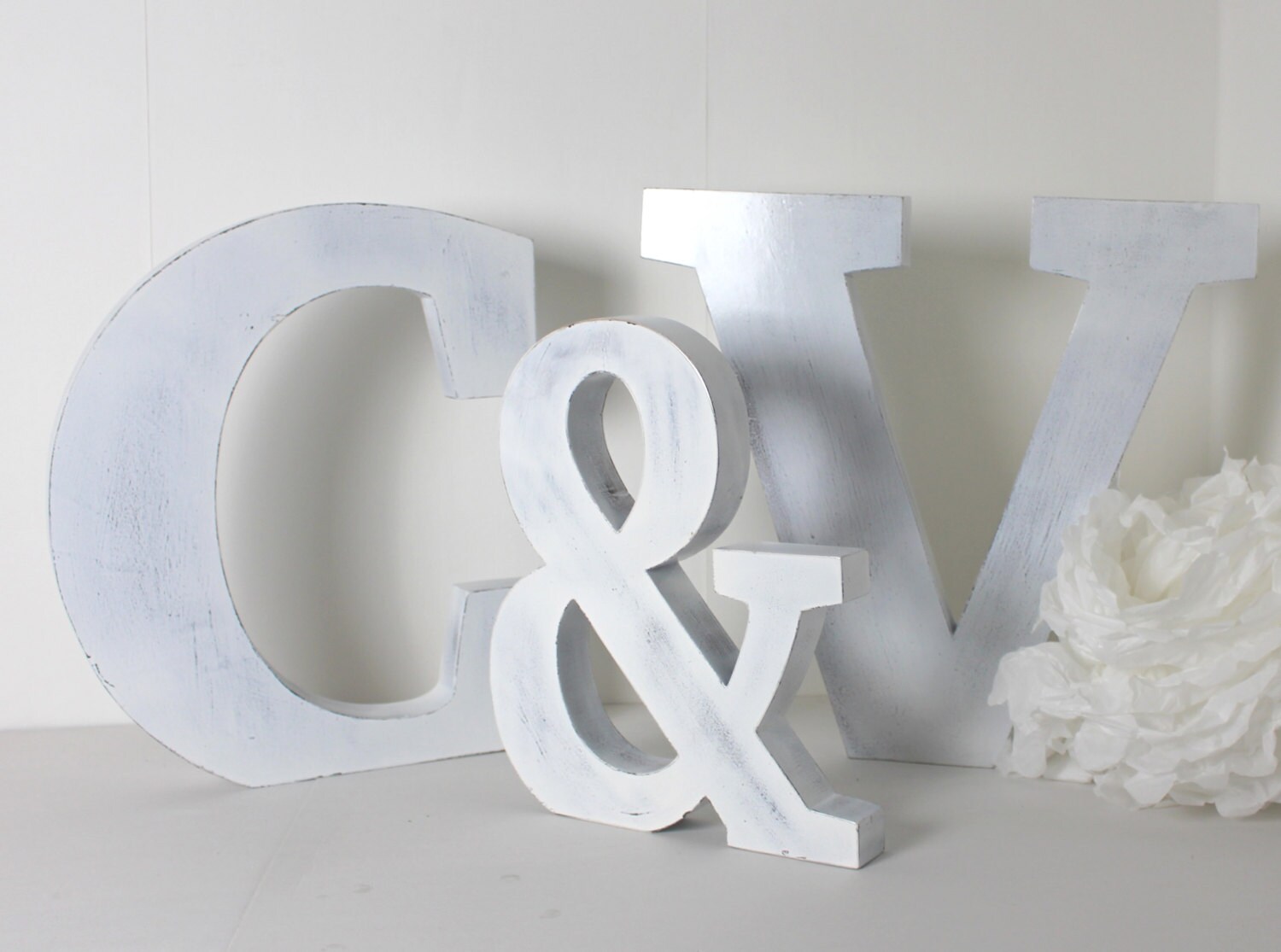 Giant Wooden Letters for Weathered White Wedding -wedding Decoration ...