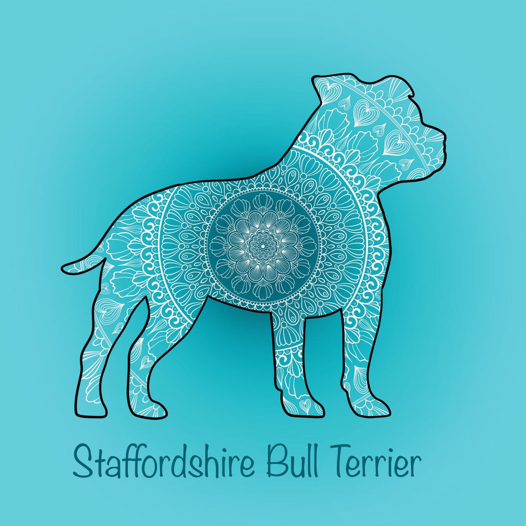 Azure Guardian Staffordshire Bull Terrier Print – Dog Poster Digital ...