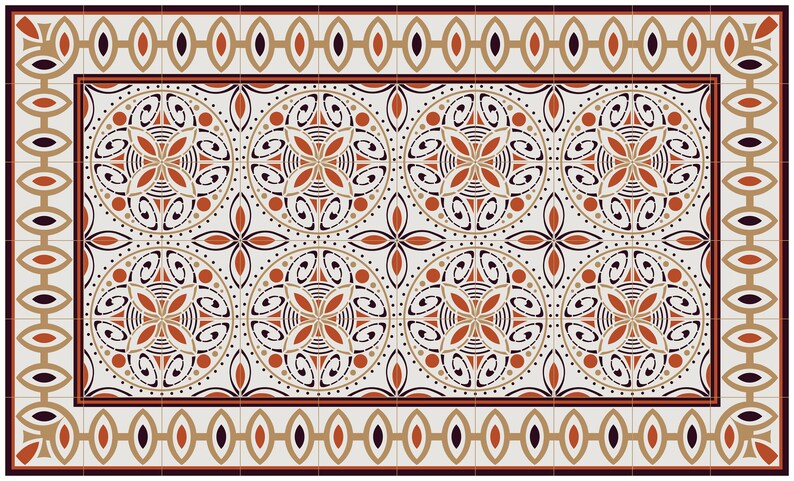 TIVA DESIGN Cinnamon Vinyl Floor Mat, Decorative Linoleum PVC Rug ...