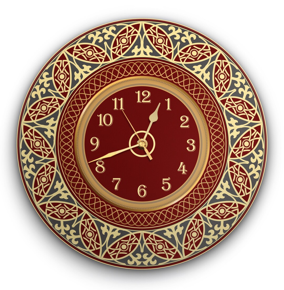 England Classic Terra Cotta Art Wall Clock, Silent Home Decor - Etsy