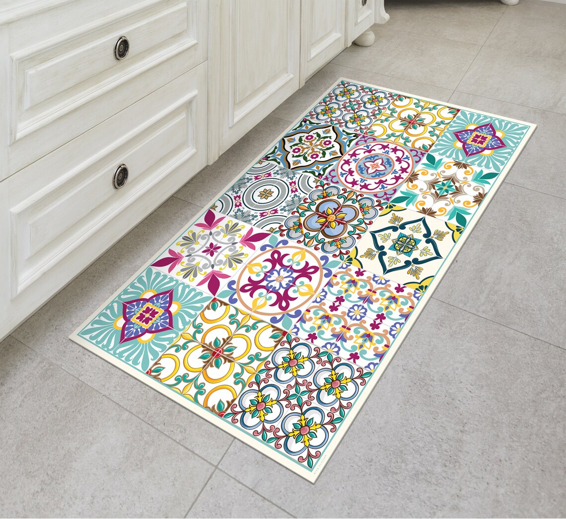 TIVA DESIGN Deep Purple Vinyl Floor Mat Decorative Linoleum - Etsy