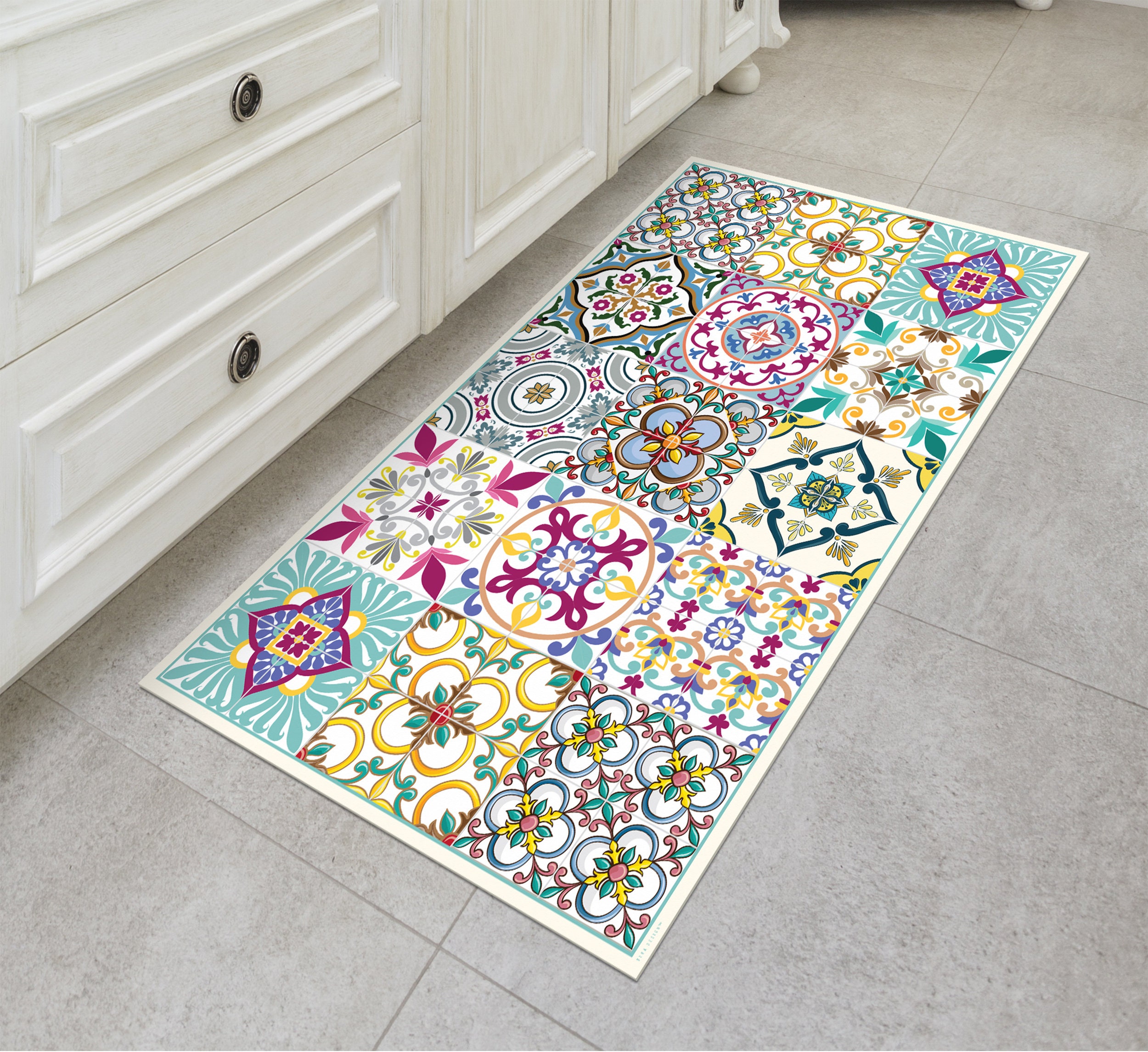Vinyl Floor Mat, PVC Rug Runner Tile Flooring. Deep Purple by TIVA ...
