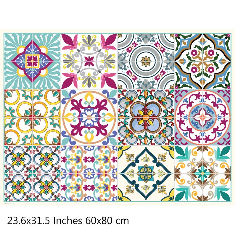 TIVA DESIGN Deep Purple Vinyl Floor Mat, Decorative Linoleum PVC Rug ...