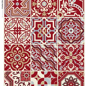 TIVA DESIGN, Maroon Red Tile/wall/stairs Peel and Stick Decal, Tile ...