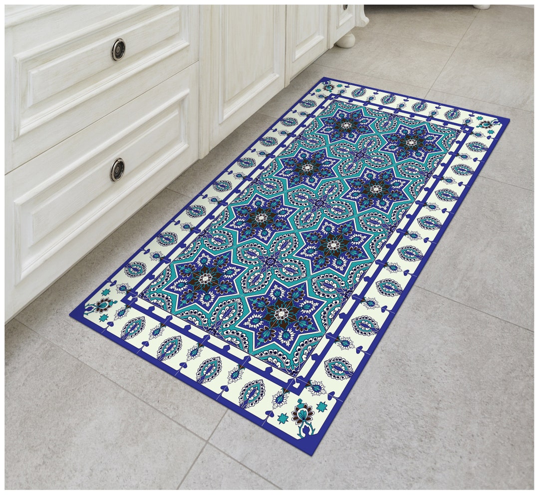 TIVA DESIGN Eastern Star Vinyl Floor Mat, Rug, Runner Tile Flooring ...