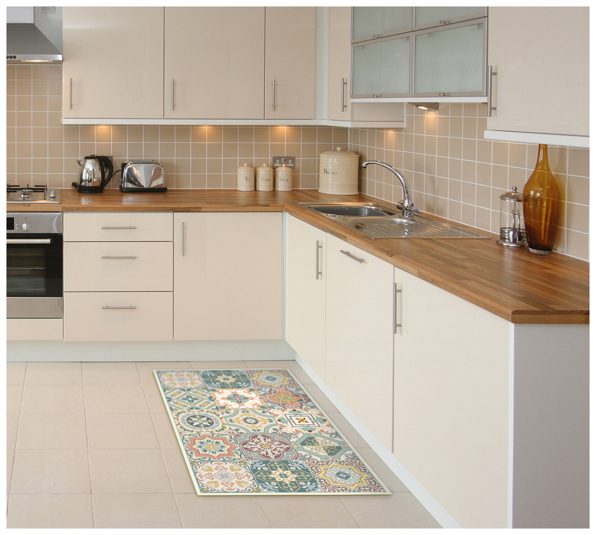 TIVA DESIGN Venetian Beauty Vinyl Floor Mat, Decorative Linoleum PVC ...