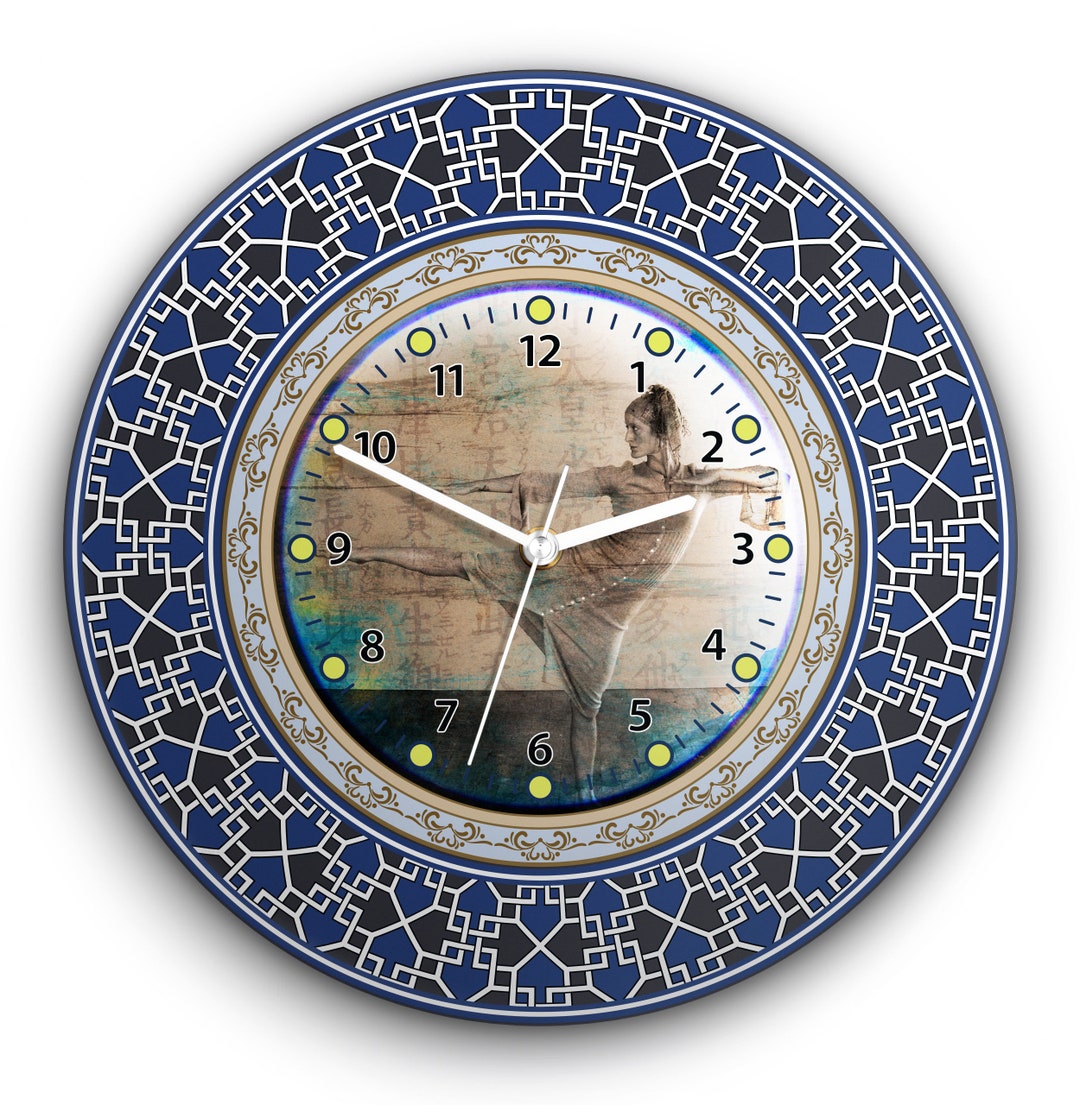 Tranquility Unique Art Work Round Wall Clock, Acrylic Glass Silent Non ...