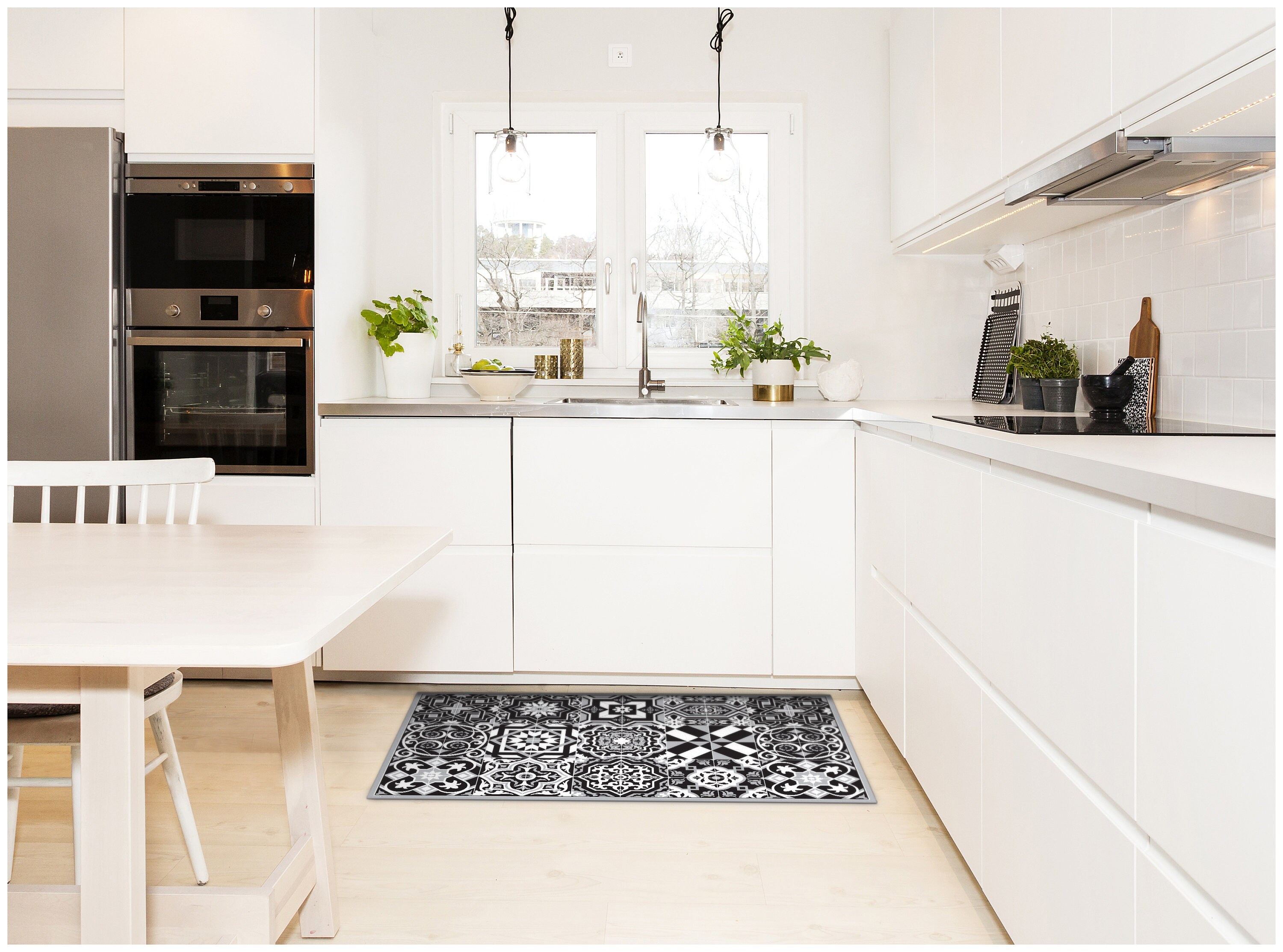 Vinyl Floor Mat PVC Rug Runner Tile Flooring. B & W by TIVA - Etsy