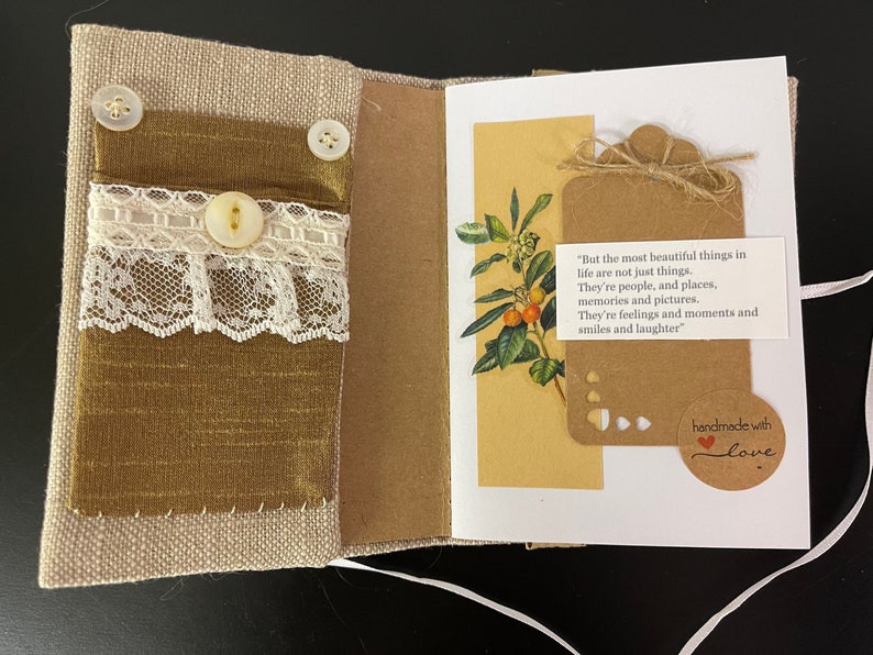 Vintage Inspired, Handmade Covered Mini Junk Journal Notebook Uniquely ...