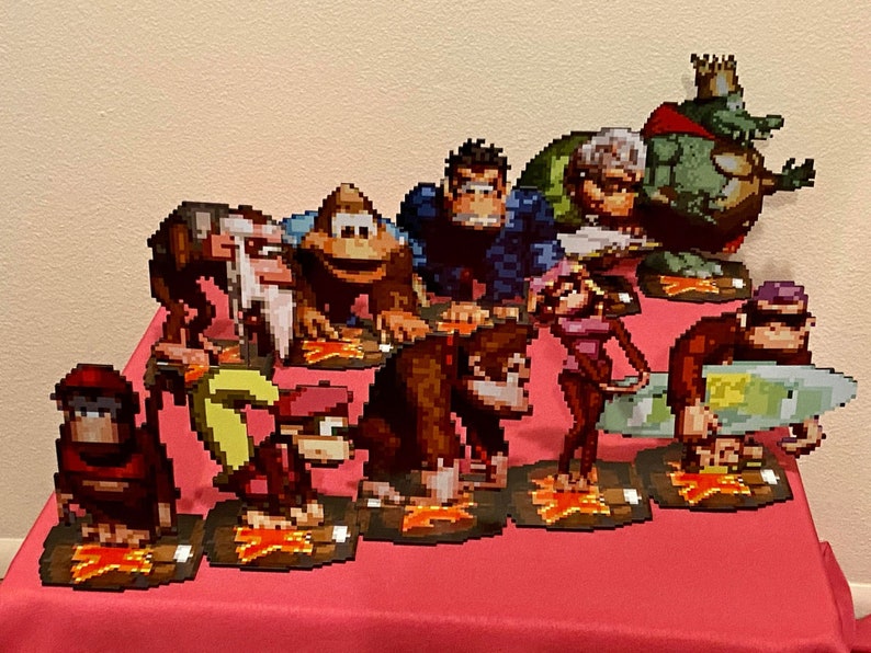 Donkey Kong Country Sprites Super Nintendo Game Inspired - Etsy