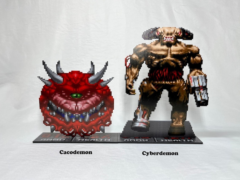 Doom Pc Video Game Inspired Sprite Art Etsy