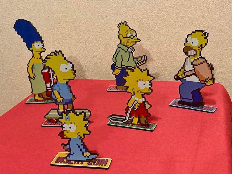 The Simpsons Arcade Sprites Video Game Inspired - Etsy