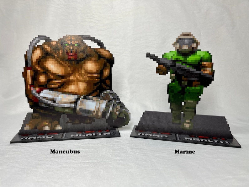 Doom PC Video Game Inspired Sprite Art - Etsy