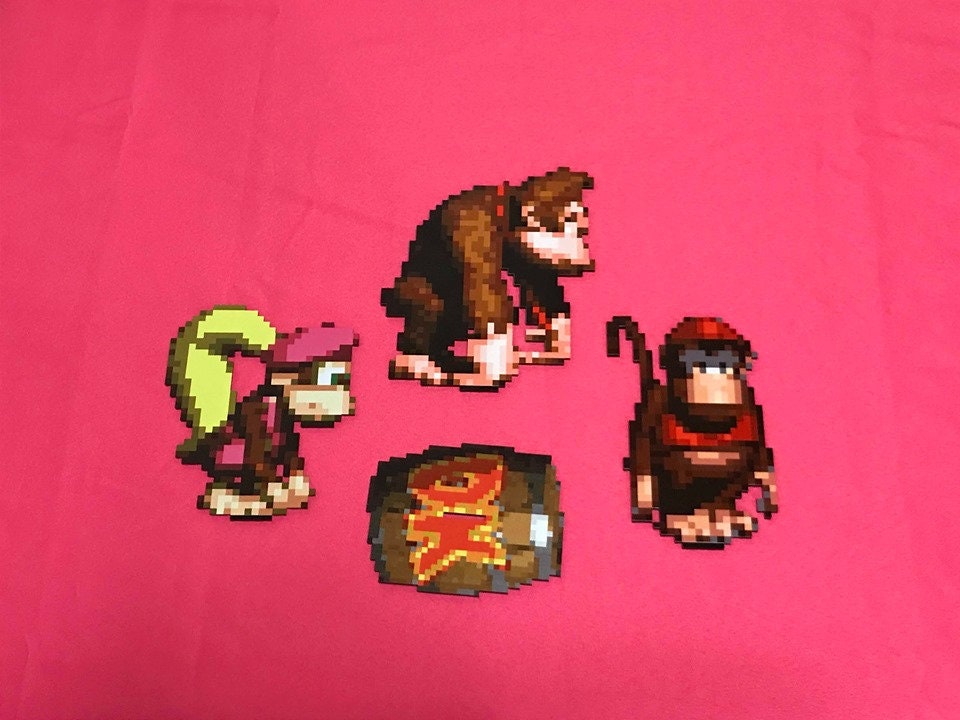 Donkey Kong Country Sprites Super Nintendo Inspired | Etsy UK